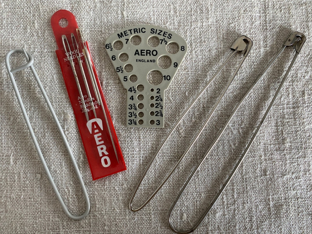 Vintage Aero Knitting Needle Gauge and Wool Needles and Three Knitting ...
