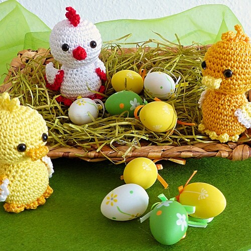 Chick and Frog Easter Baskets Amigurumi Crochet Pattern - Etsy