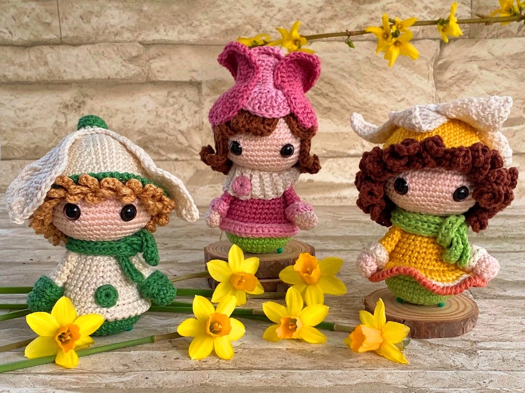 Crochet Pattern Spring Trio - Snowdrop, Tulip, Daffodil - Etsy