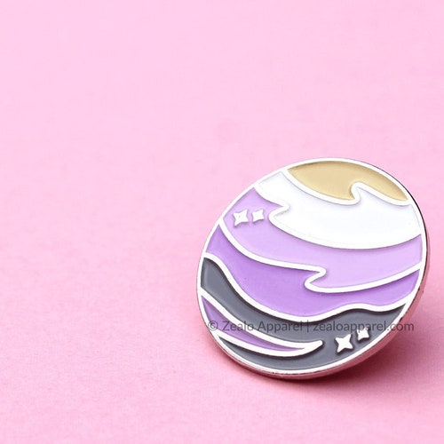 Non-binary Enby Award Badge Pride Pin Minimalist Pride Enby | Etsy
