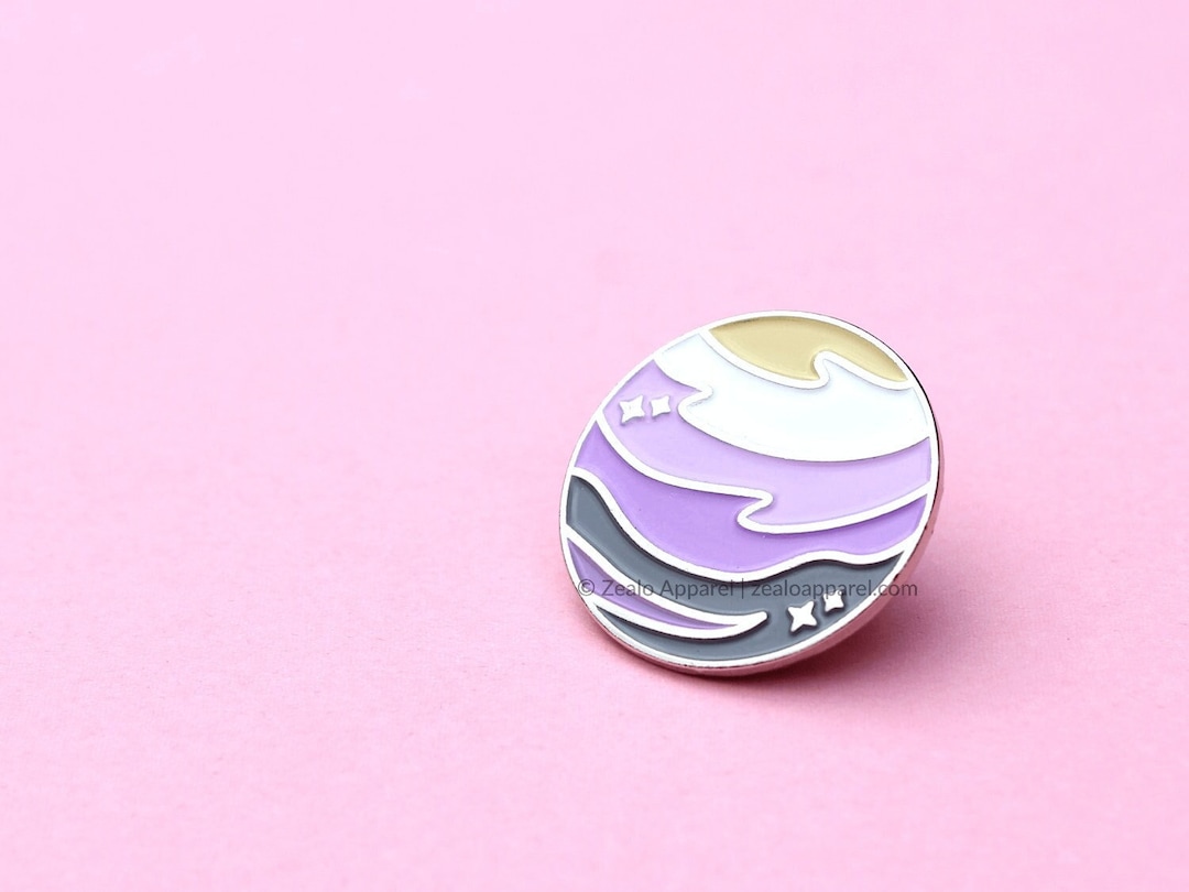 Nonbinary Pride Pastel Planet Enamel Pin - Etsy