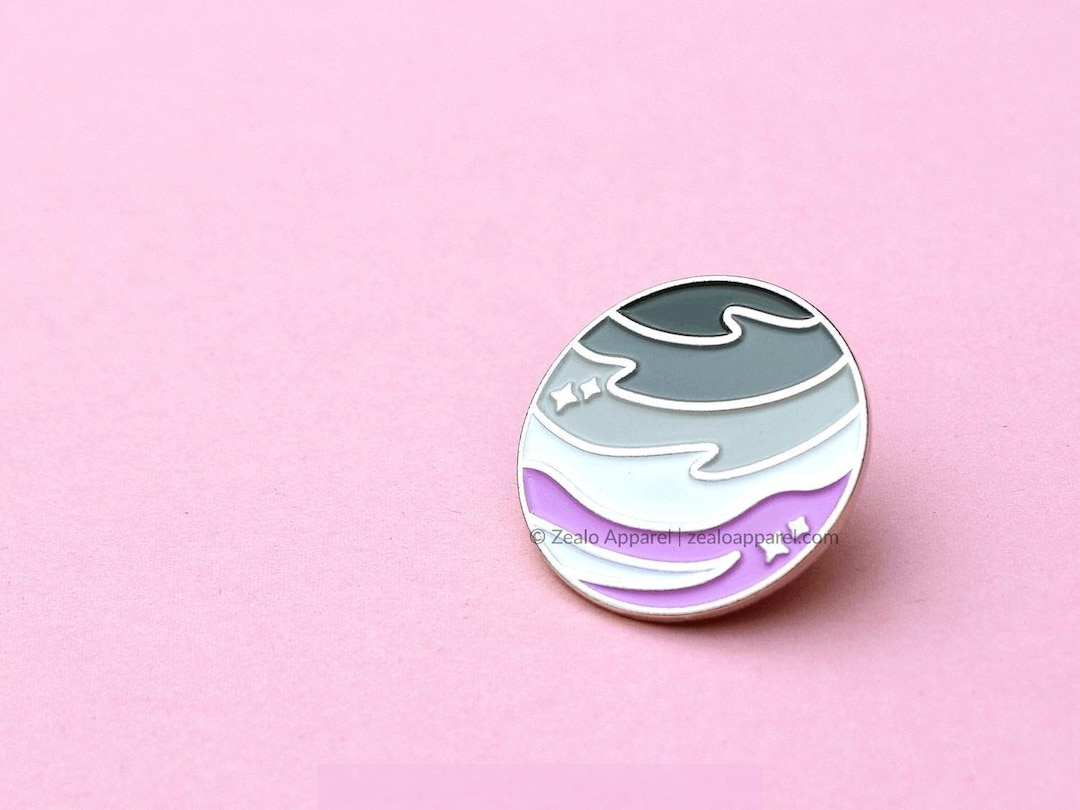 Asexual Pastel Planet Enamel Pin | Ace Pride Aroace Gift Subtle Pins ...