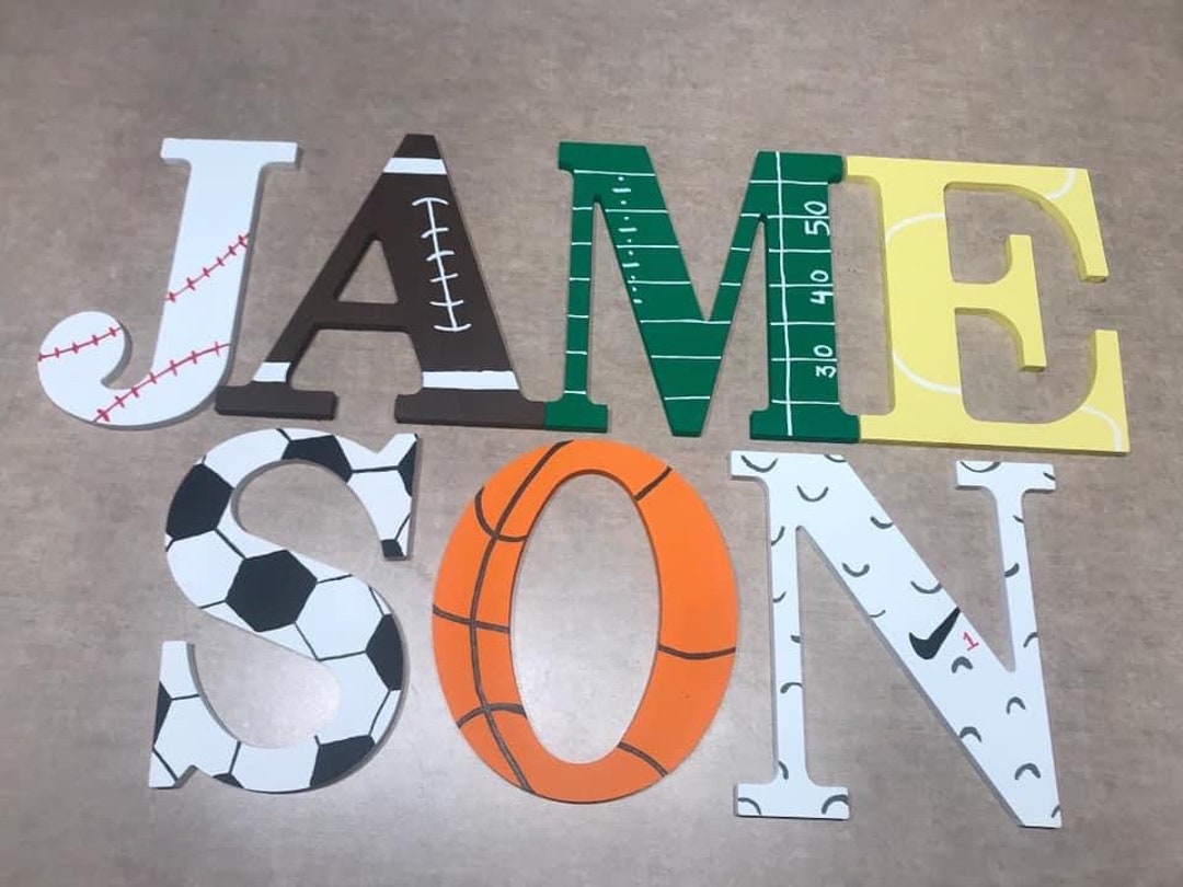 Sports Theme Custom Letters, Letters, Nursery, Kids Room, Character ...