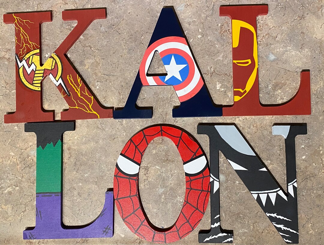 Heroes Custom Letters, Superhero Letters, Nursery, Kids Room, Character ...