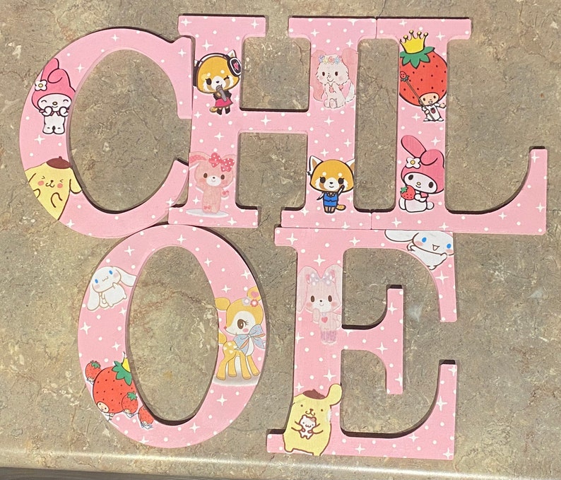 Custom Letters Nursery Kids Room Character Letters Wall - Etsy