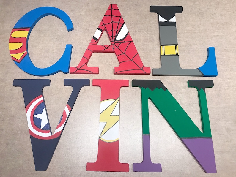 Heroes Custom Letters Superhero Letters Nursery Kids Room - Etsy