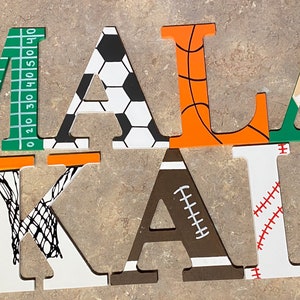 Sports Theme Custom Letters, Letters, Nursery, Kids Room, Character ...