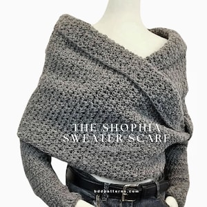 Crochet Sweater Scarf Pattern: the Sophia Crossover Wrap (PDF Download ...
