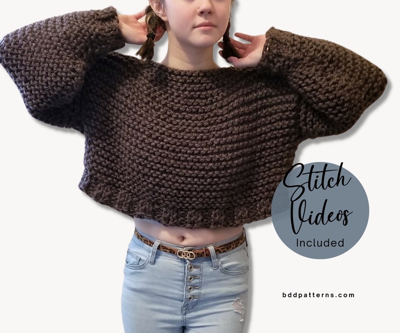 Easy Sweater Knitting Pattern | the Crenshaw Chunky Yarn Pullover - Etsy