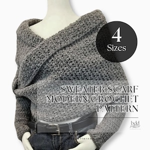 Crochet Sweater Scarf Pattern: the Sophia Crossover Wrap (PDF Download ...