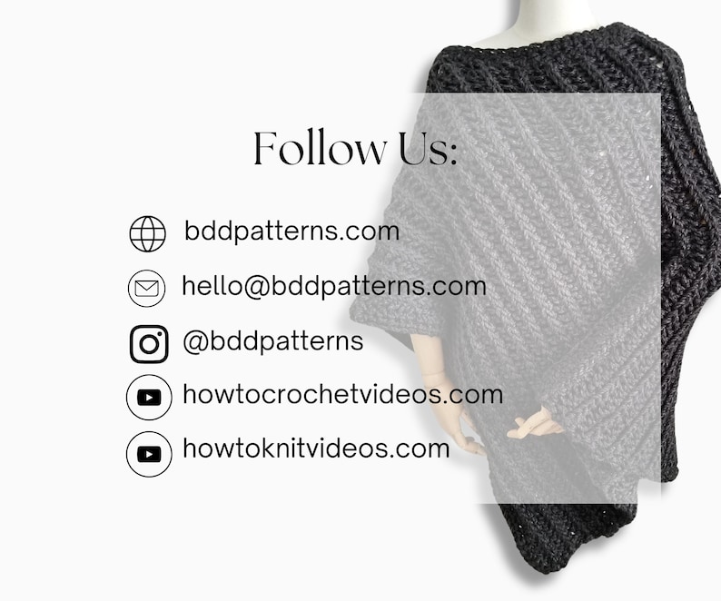 Plus Size Crochet Pattern | the Raven Poncho - Etsy