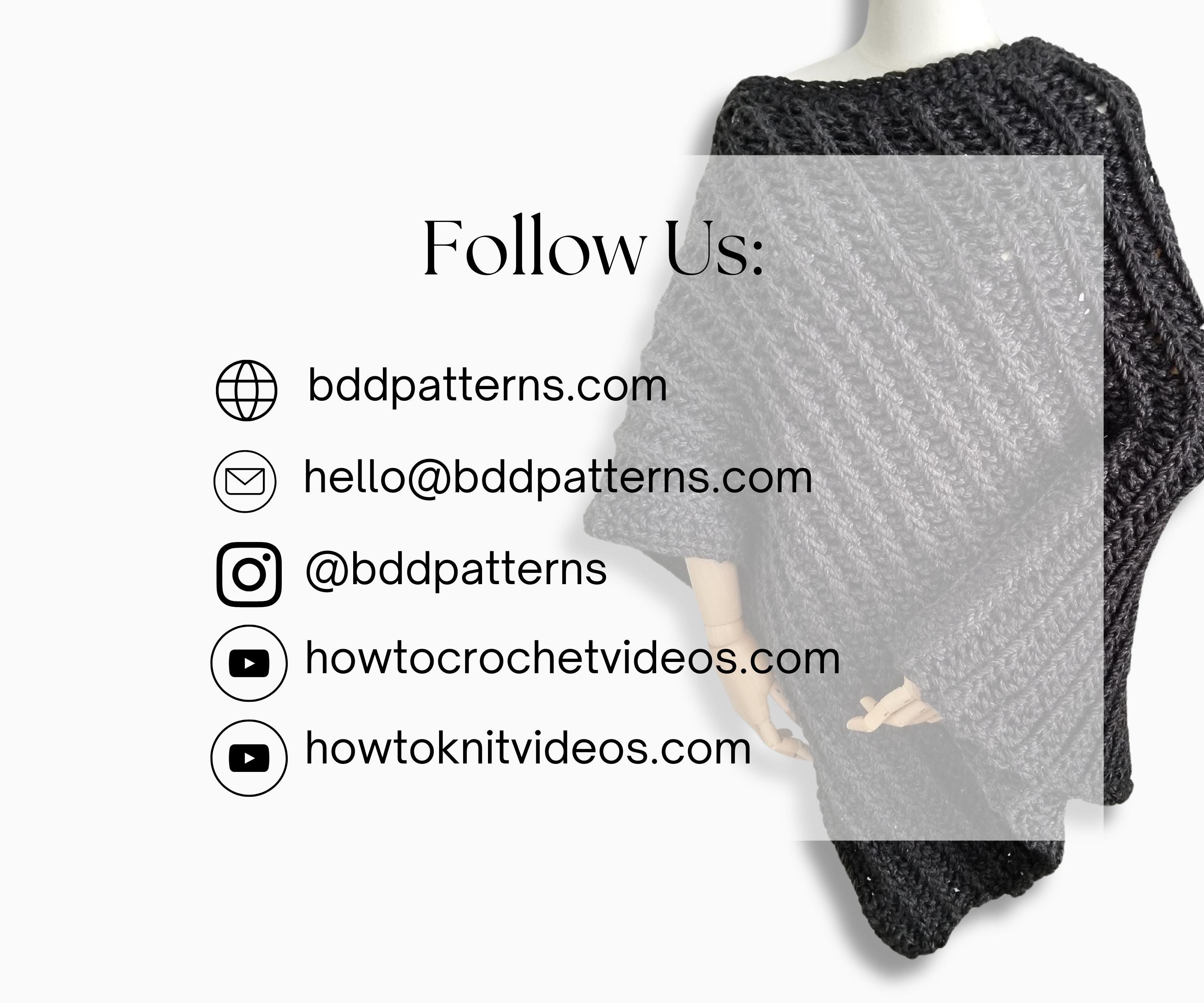 Easy Chunky Poncho Crochet Pattern: the Raven (PDF Pattern) - Etsy