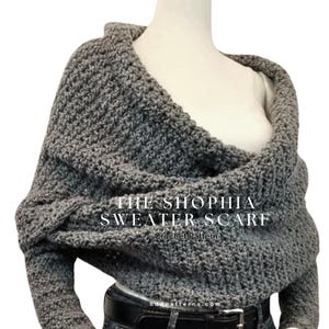 Crochet Sweater Scarf Pattern: the Sophia Crossover Wrap (PDF Download ...
