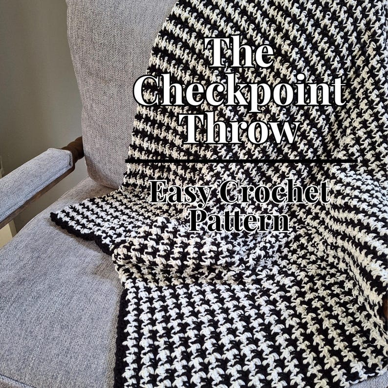 Easy Houndstooth Throw Crochet Pattern: Striped Blanket (PDF Download ...