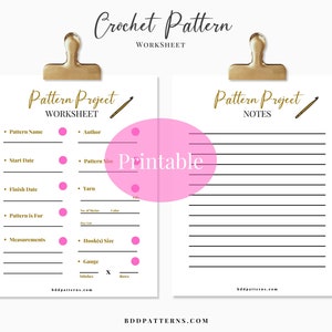 Project Planner | Printable Crochet Project Planner | Crochet Pattern ...
