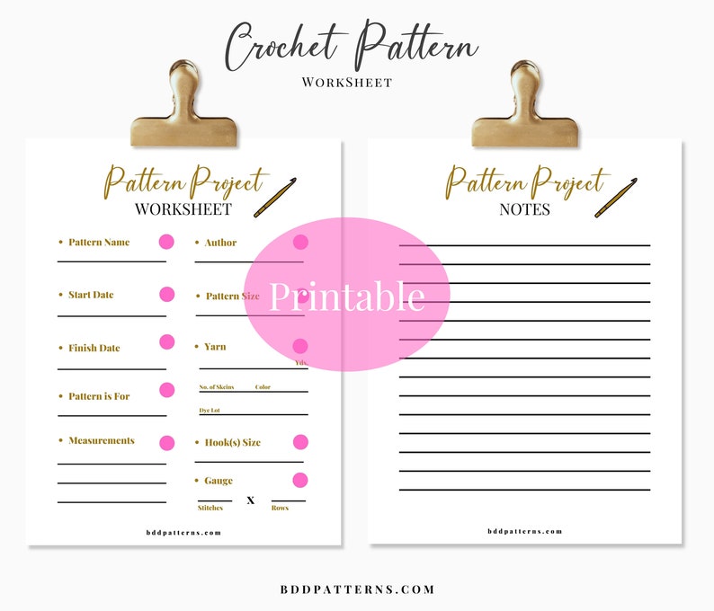 Project Planner Printable Crochet Project Planner Crochet - Etsy