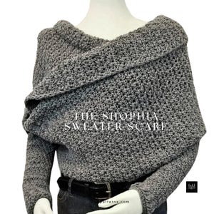 Crochet Sweater Scarf Pattern: the Sophia Crossover Wrap (PDF Download ...