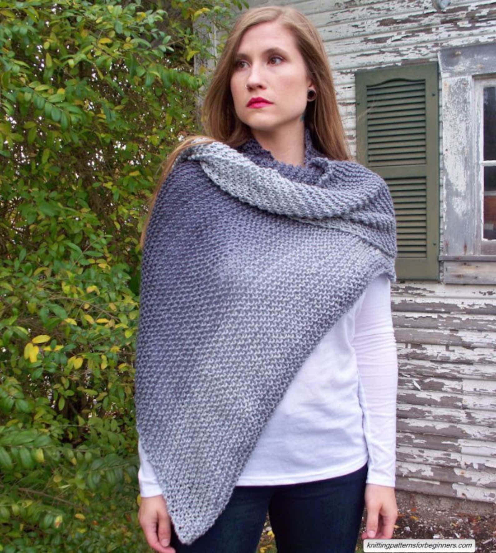 Knitting Pattern Easy Shawl Knitting Pattern Instant Download - Etsy
