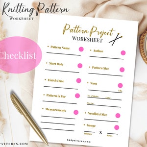 Project Planner Printable Knitting Project Planner Knitting Pattern ...