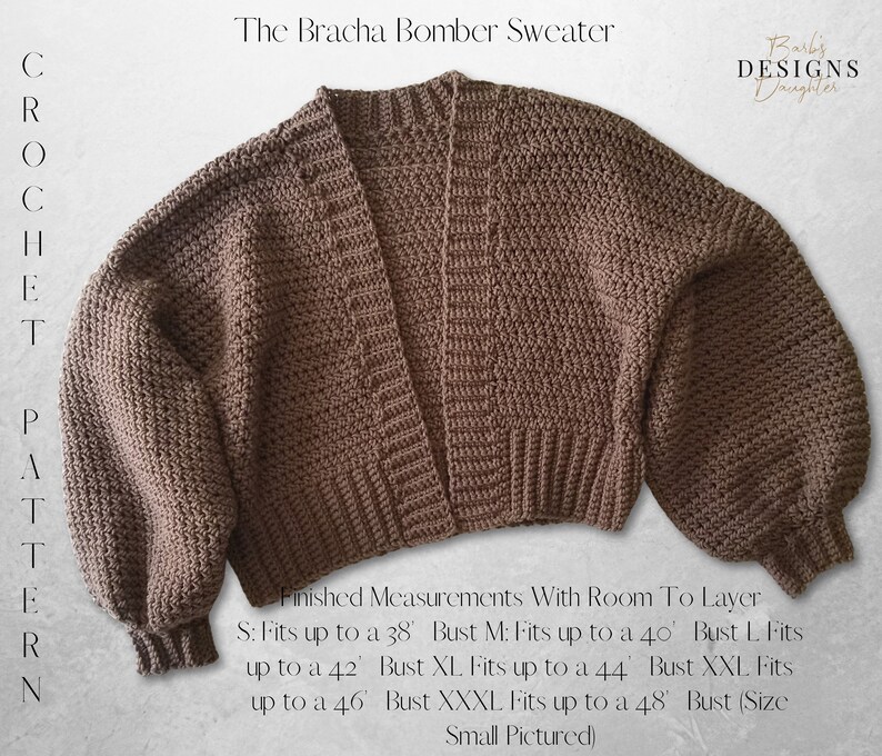 Bracha Bomber Crochet Pattern: Oversized Women's Cardigan (PDF Pattern ...
