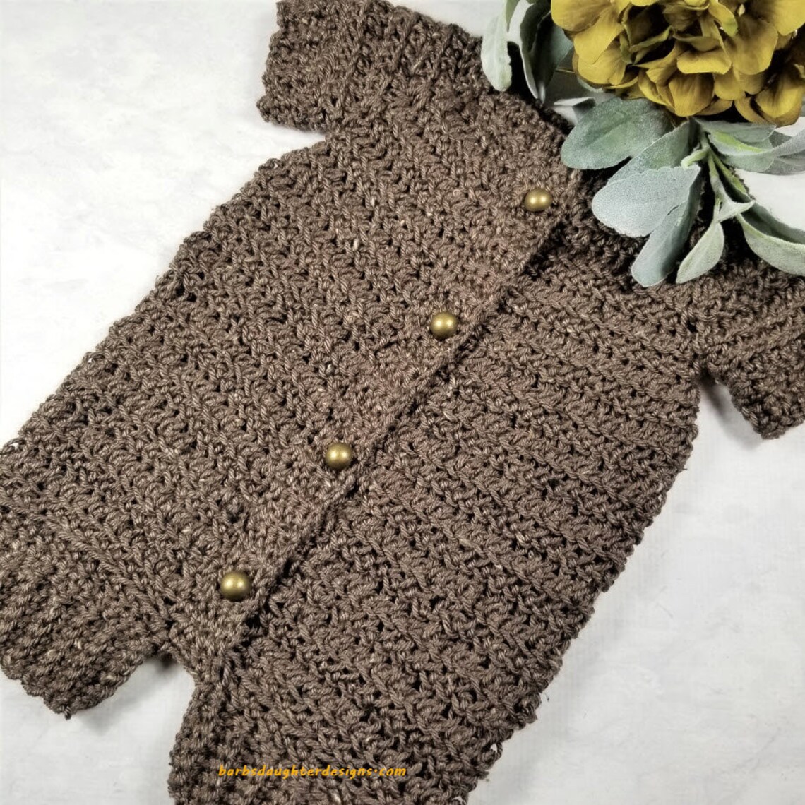 Crochet Pattern Baby Romper the Crosby Button Down Romper - Etsy