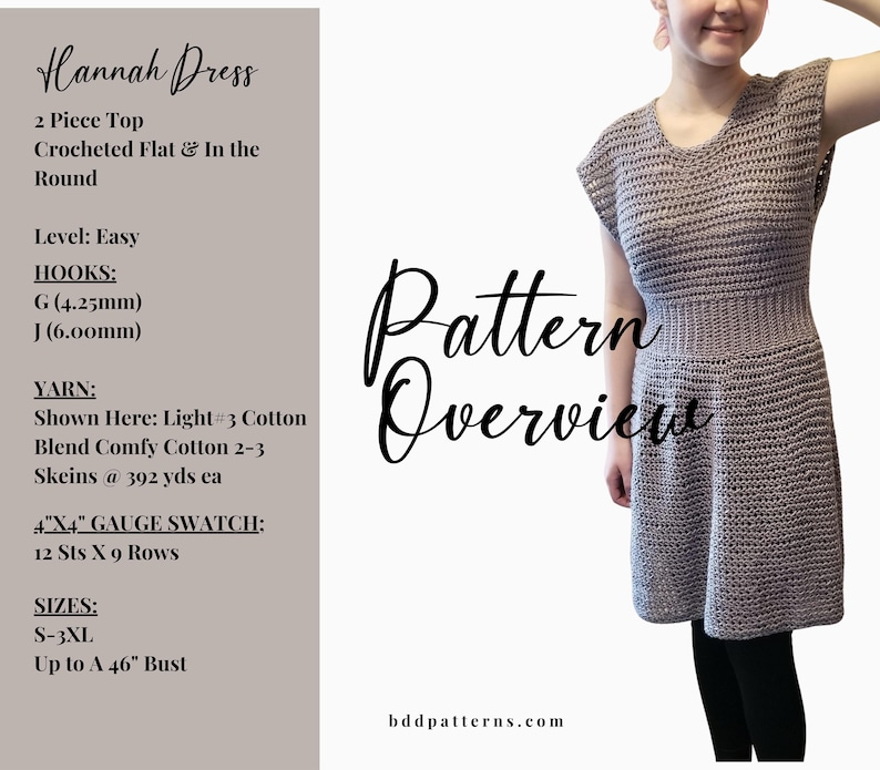 Easy Crochet Dress Pattern: Hannah Summer Top (instant Download) - Etsy