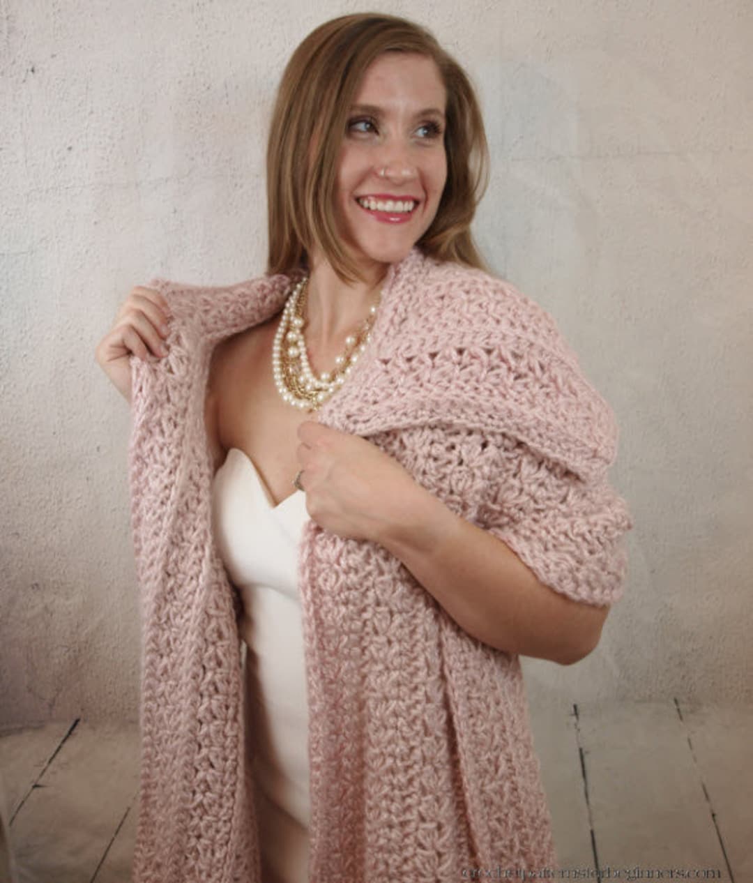 Crochet Bridal Shawl Pattern: Bulky Winter Wedding Wrap (instant ...