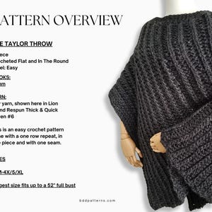 Easy Chunky Poncho Crochet Pattern: the Raven (PDF Pattern) - Etsy