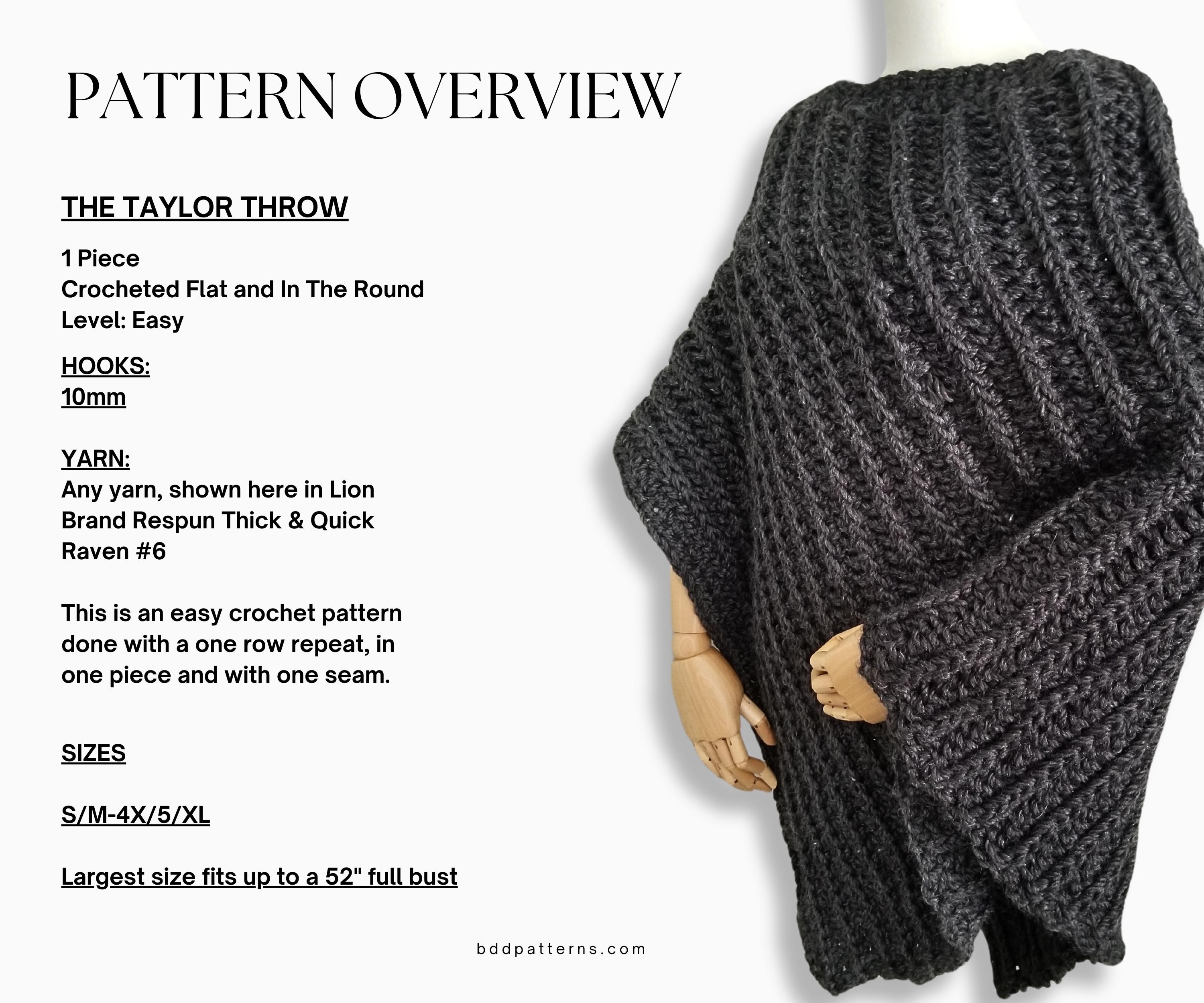 Easy Chunky Poncho Crochet Pattern: the Raven (PDF Pattern) - Etsy