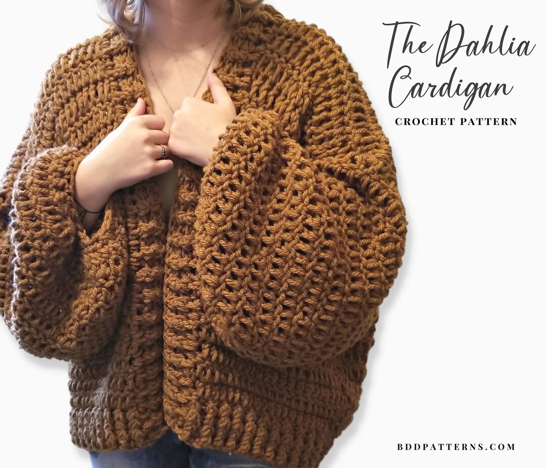 Crochet Cardigan Pattern | Autumn Sweater | Puff Sleeve Sweater | Fall ...