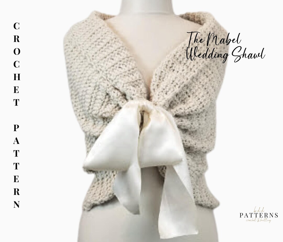 Crochet Wedding Shawl Pattern: Bridal Wrap With Ribbon (PDF Pattern) - Etsy