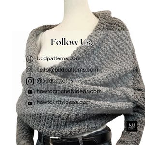 Crochet Sweater Scarf Pattern: the Sophia Crossover Wrap (PDF Download ...