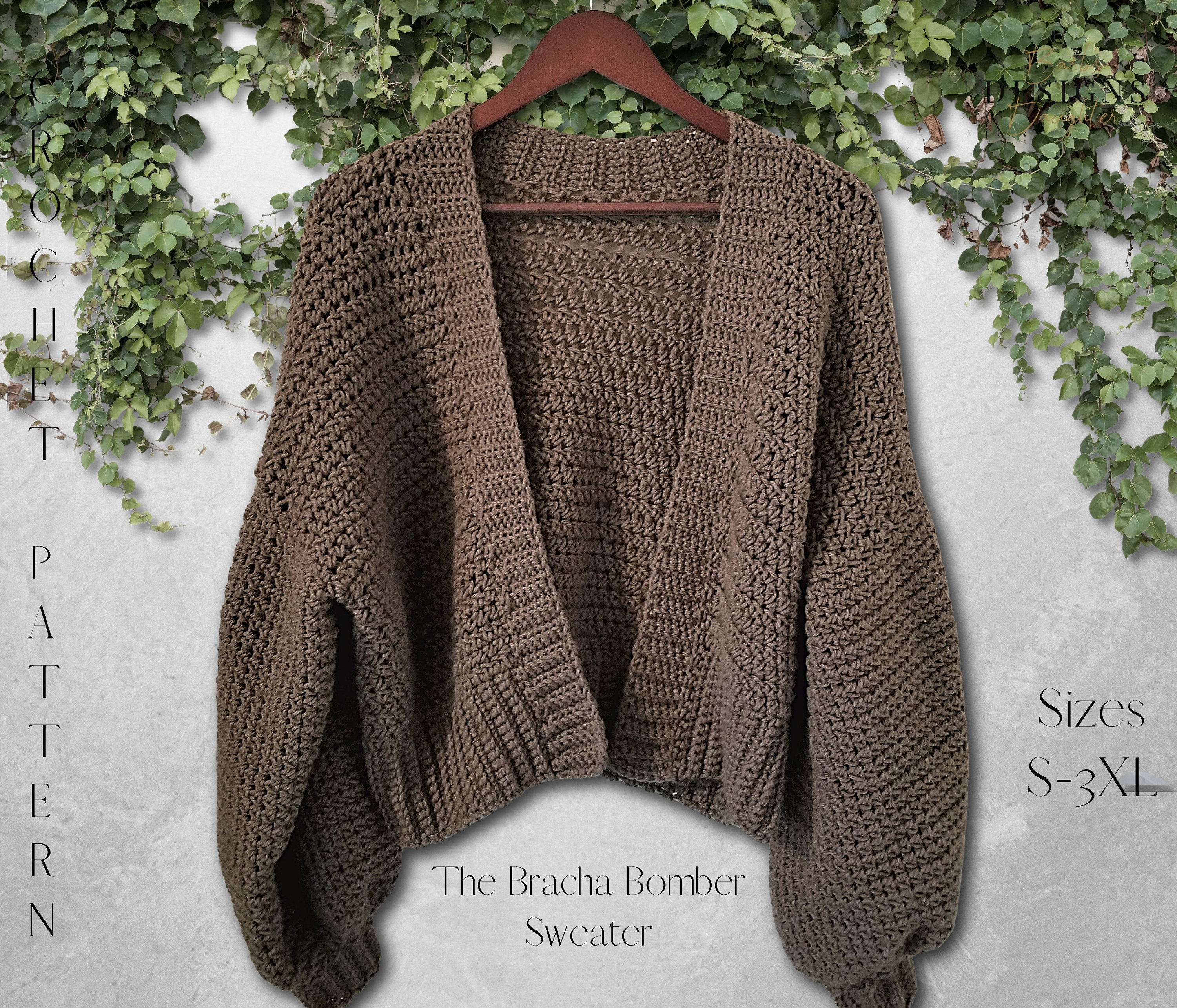 Crochet Crochet Pattern Women's Bomber Sweater Oversized Cardigan ...