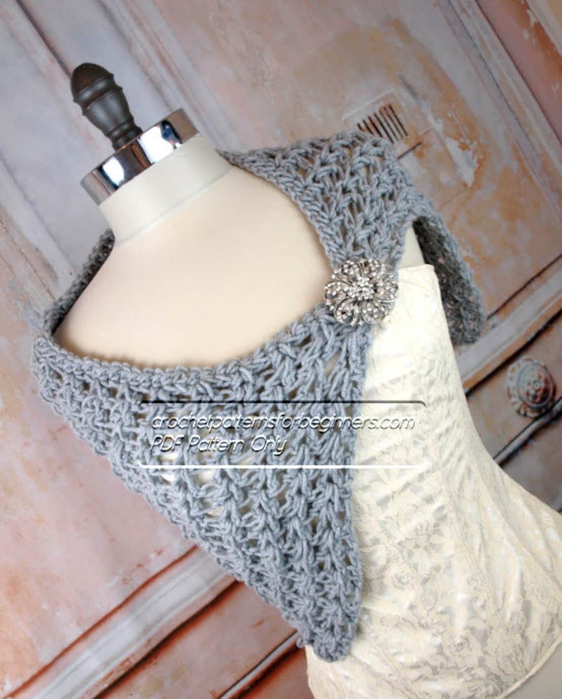Crochet Pattern Wedding Shawl Easy Crochet Patterns Instant - Etsy