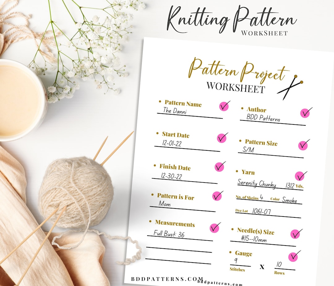 Project Planner | Printable Knitting Project Planner | Knitting Pattern ...