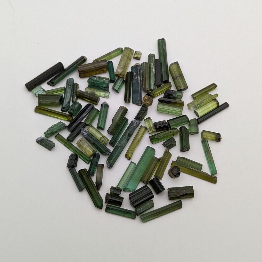 Tiny Tourmaline Lot, Mixed Green Color Tourmaline From Brazil, 10 Grams ...