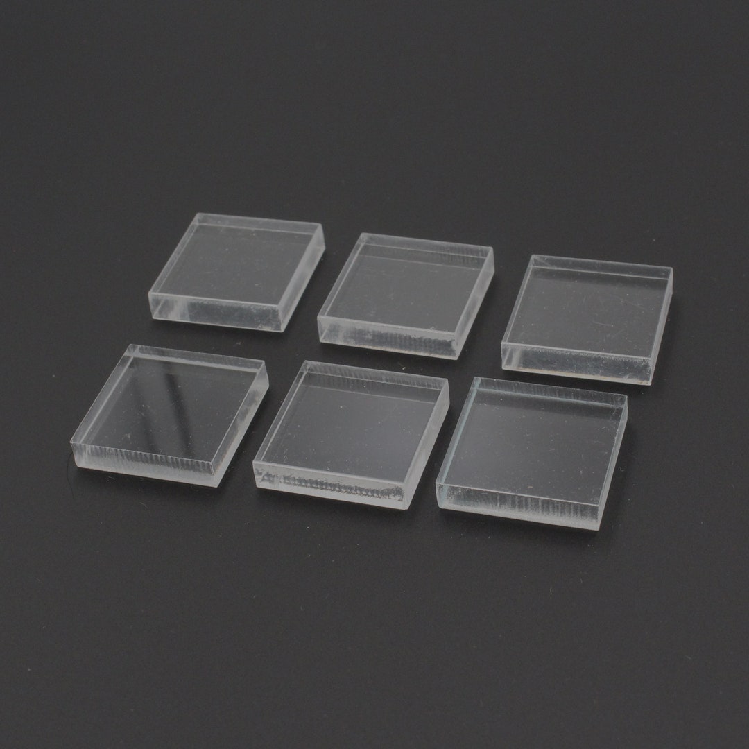 6 Pack Acrylic Display Plaque 1 Inch Squares Gem Collection Display ...