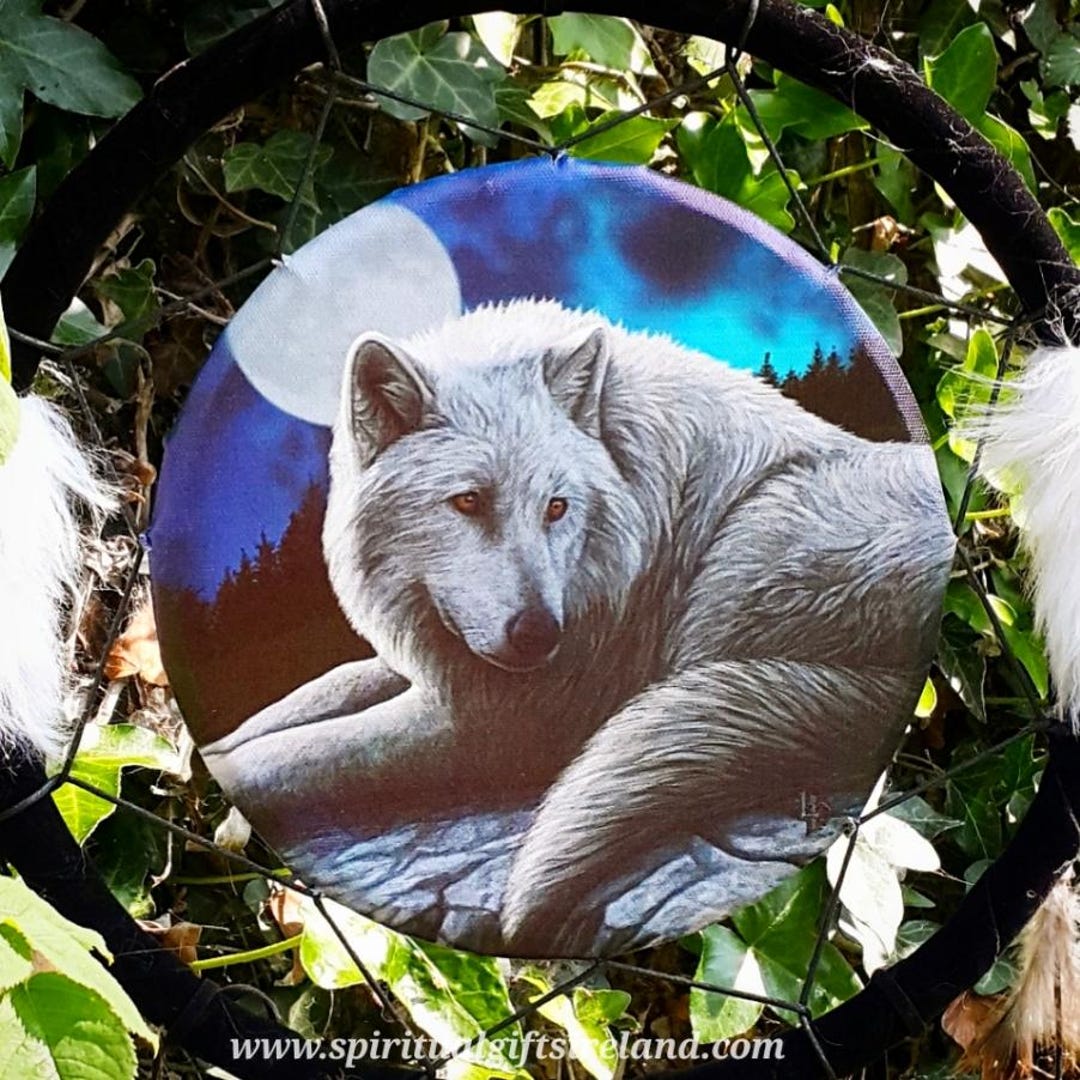 Wolf Dreamcatcher, Lone Wolf Wolves Dream Catcher Large Size, Mandala ...