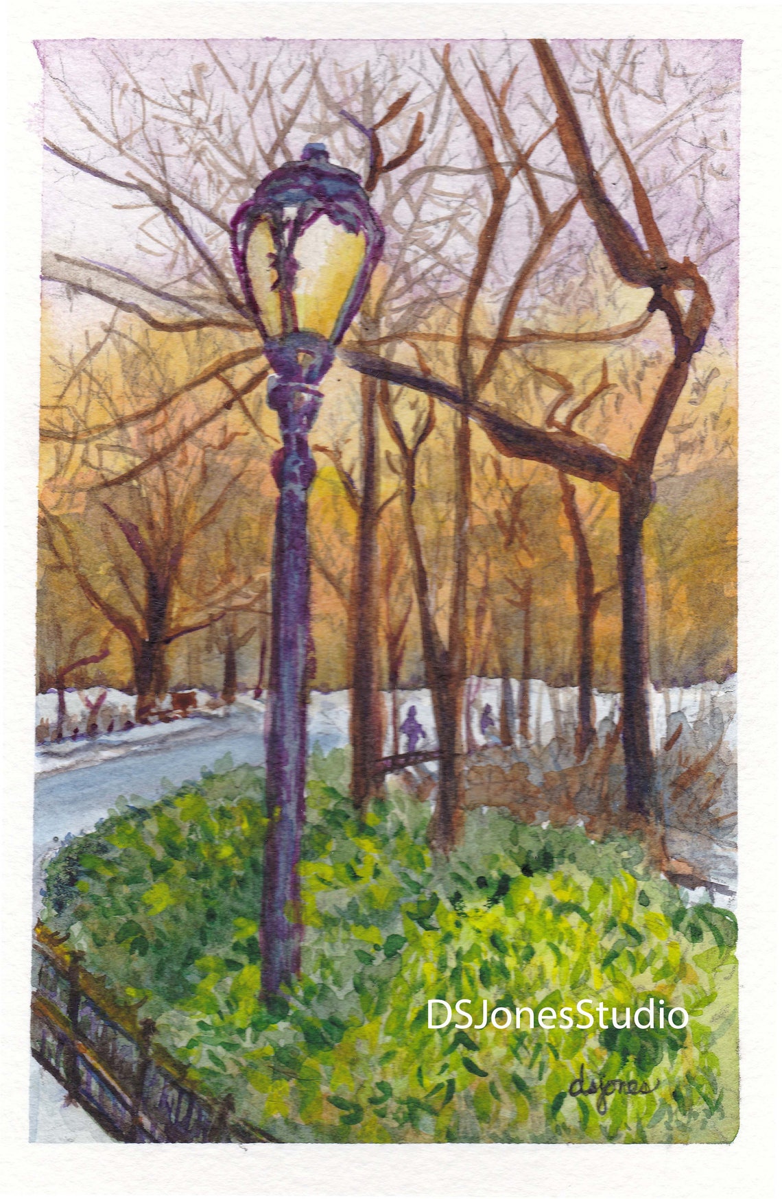 Lamp Post Print of an Original Watercolor - Etsy