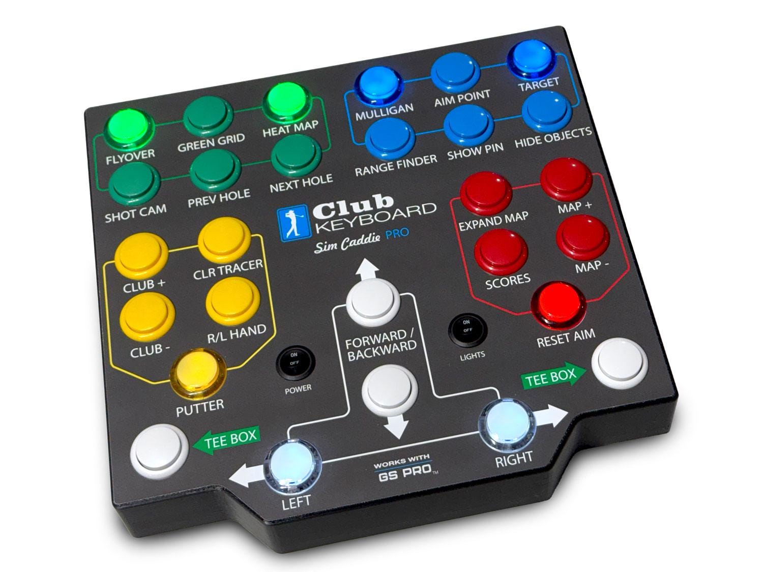 Pro 28 Button Wireless LED GS Pro Club Keyboard Golf Simulator Control ...