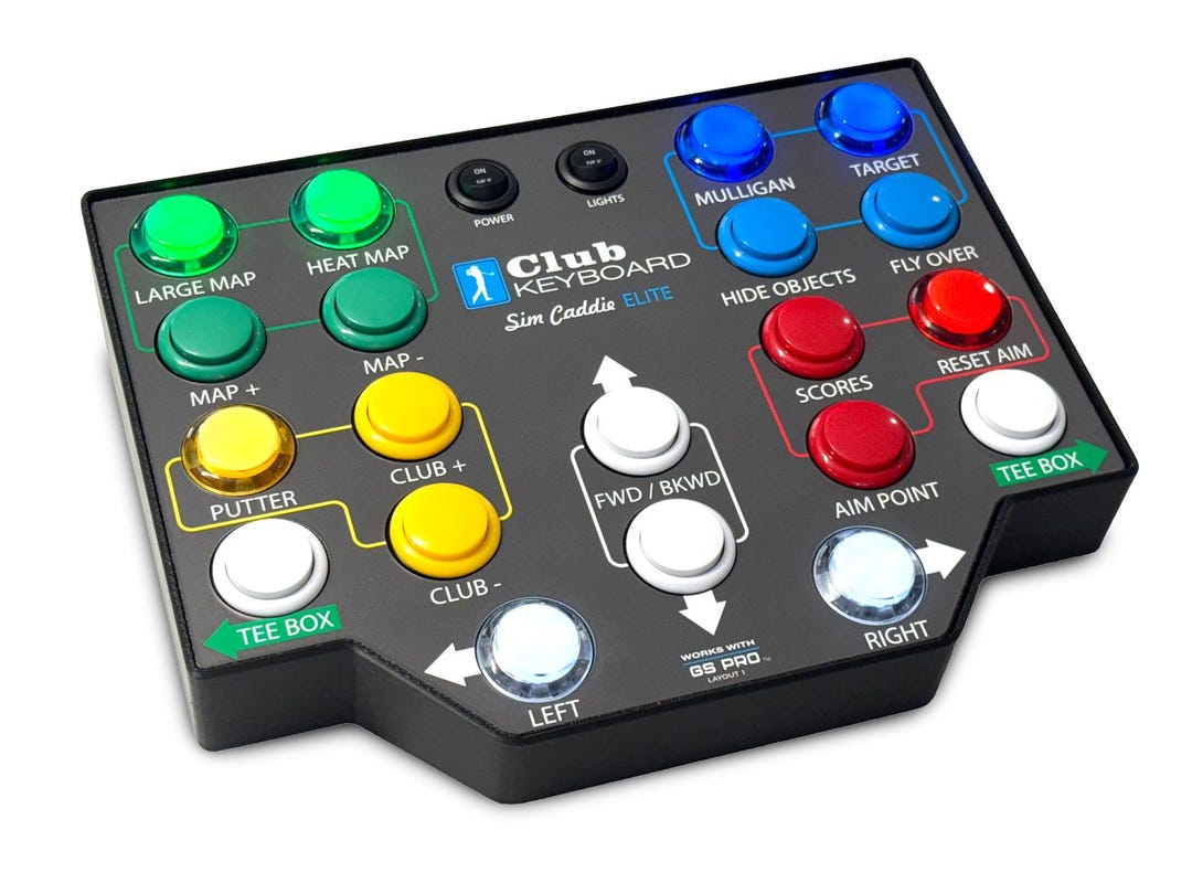 Elite 20 Button Wireless LED GS Pro Club Keyboard Golf Simulator ...