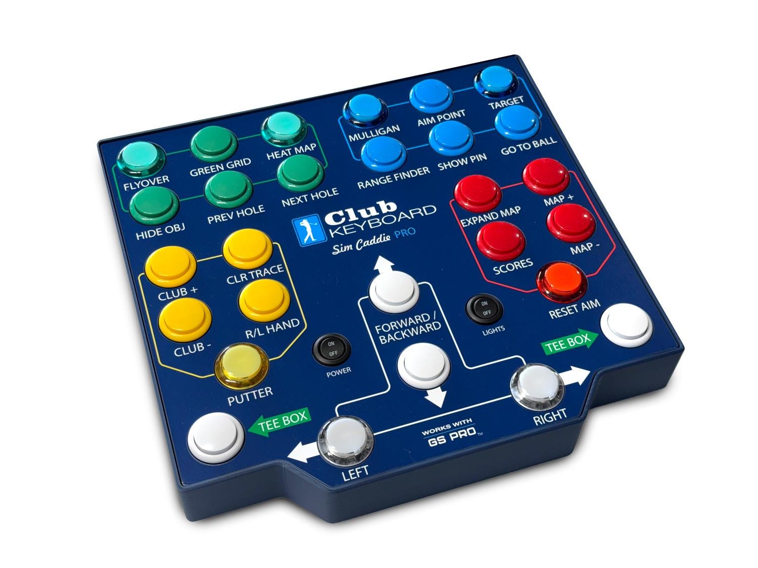 Pro 28 Button Wireless LED GS Pro Club Keyboard Golf Simulator Control ...