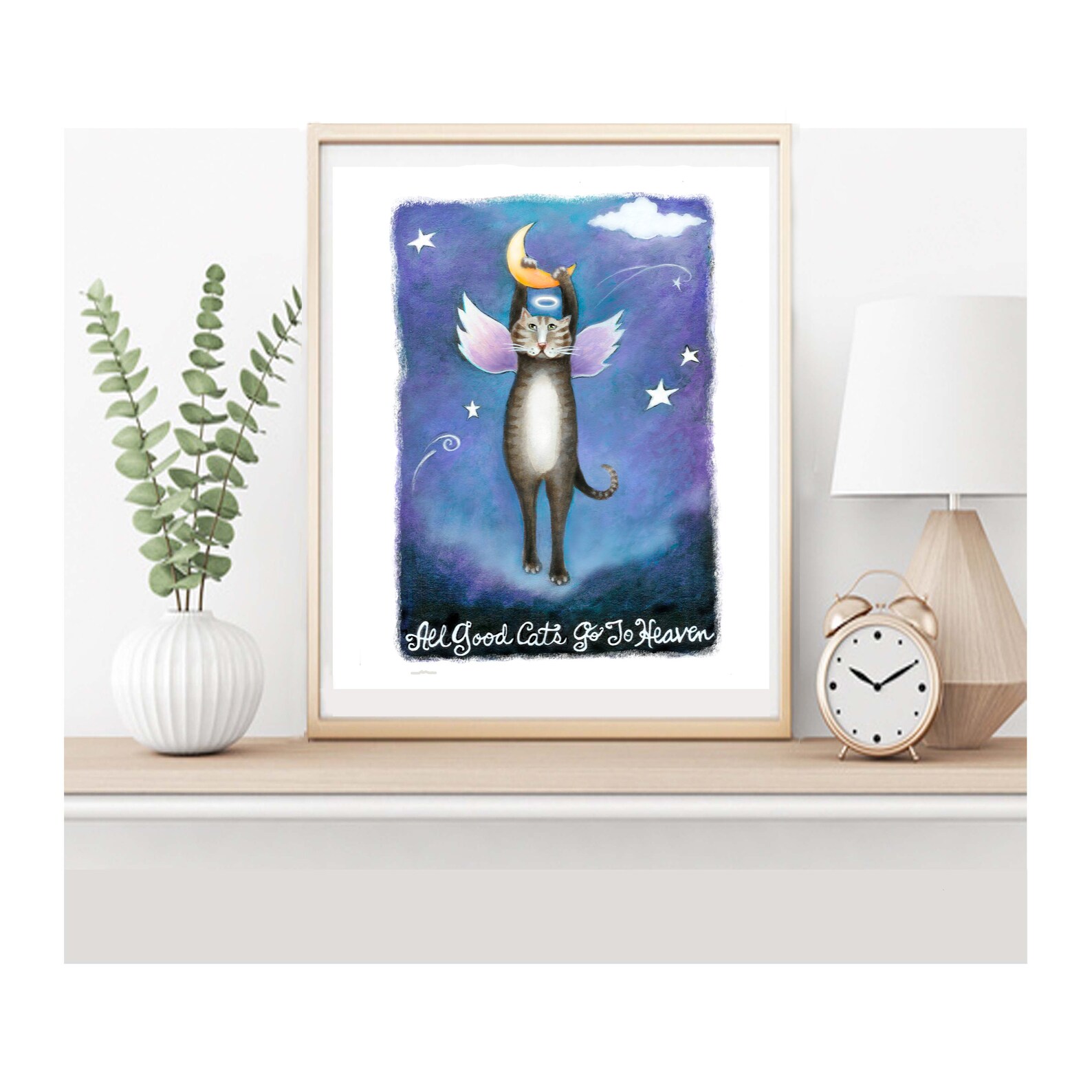 All Good Cats Go to Heaven Cat Art Kitty Art Humorous Cat | Etsy