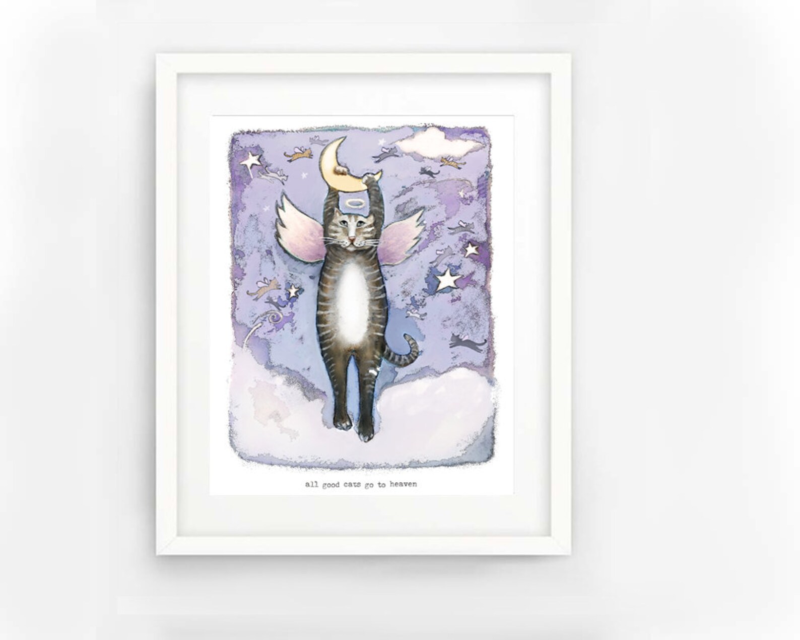 All Good Cats Go to Heaven, Cat Art, Kitty Art, Humorous Cat Art ...