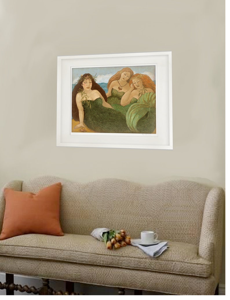 Fat Mermaid Art Print Mermaid Art Beachhouse Art Print Fat - Etsy
