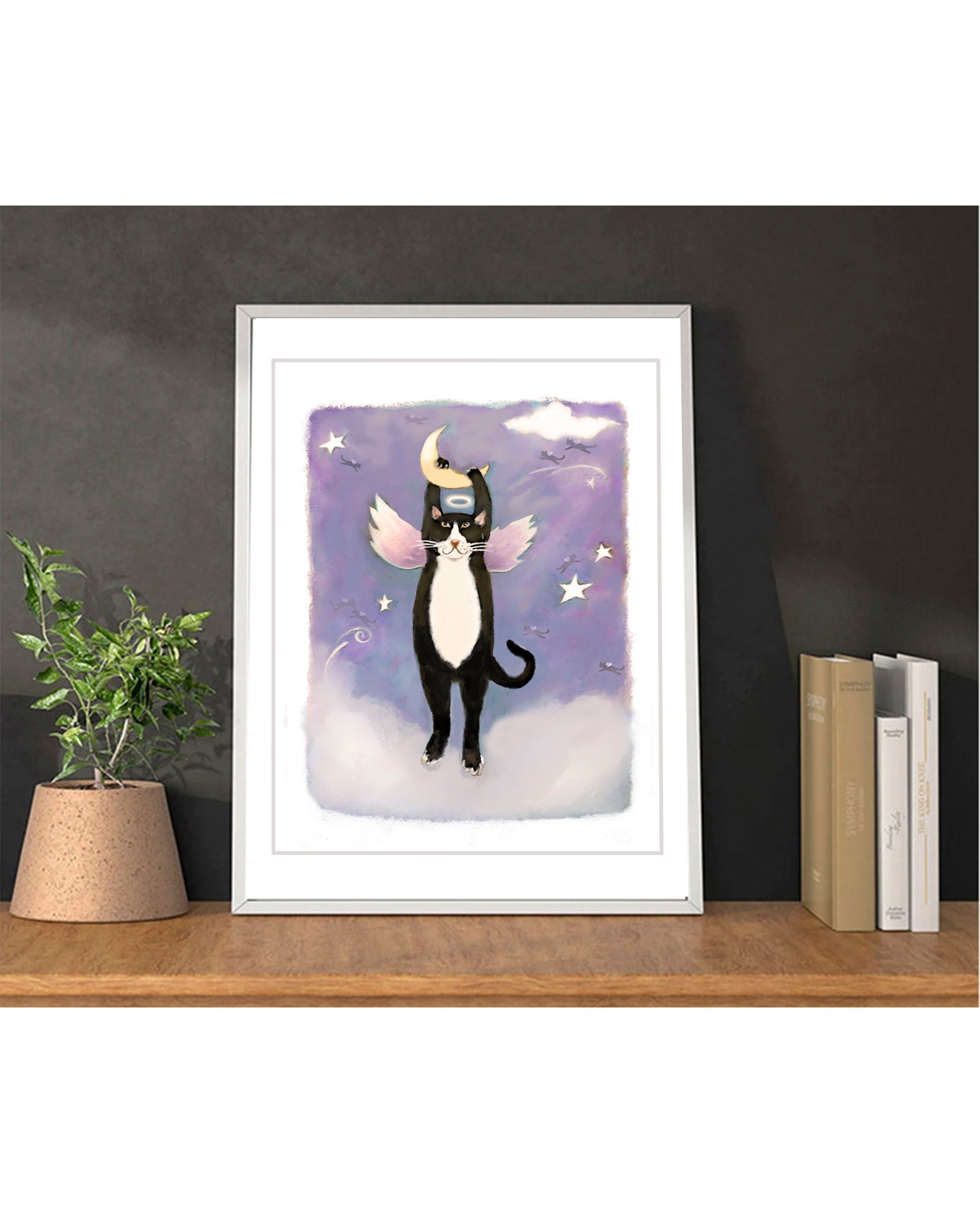 All Good Cats Go to Heaven, Cat Angel, Black and White Cat, Black Cat ...