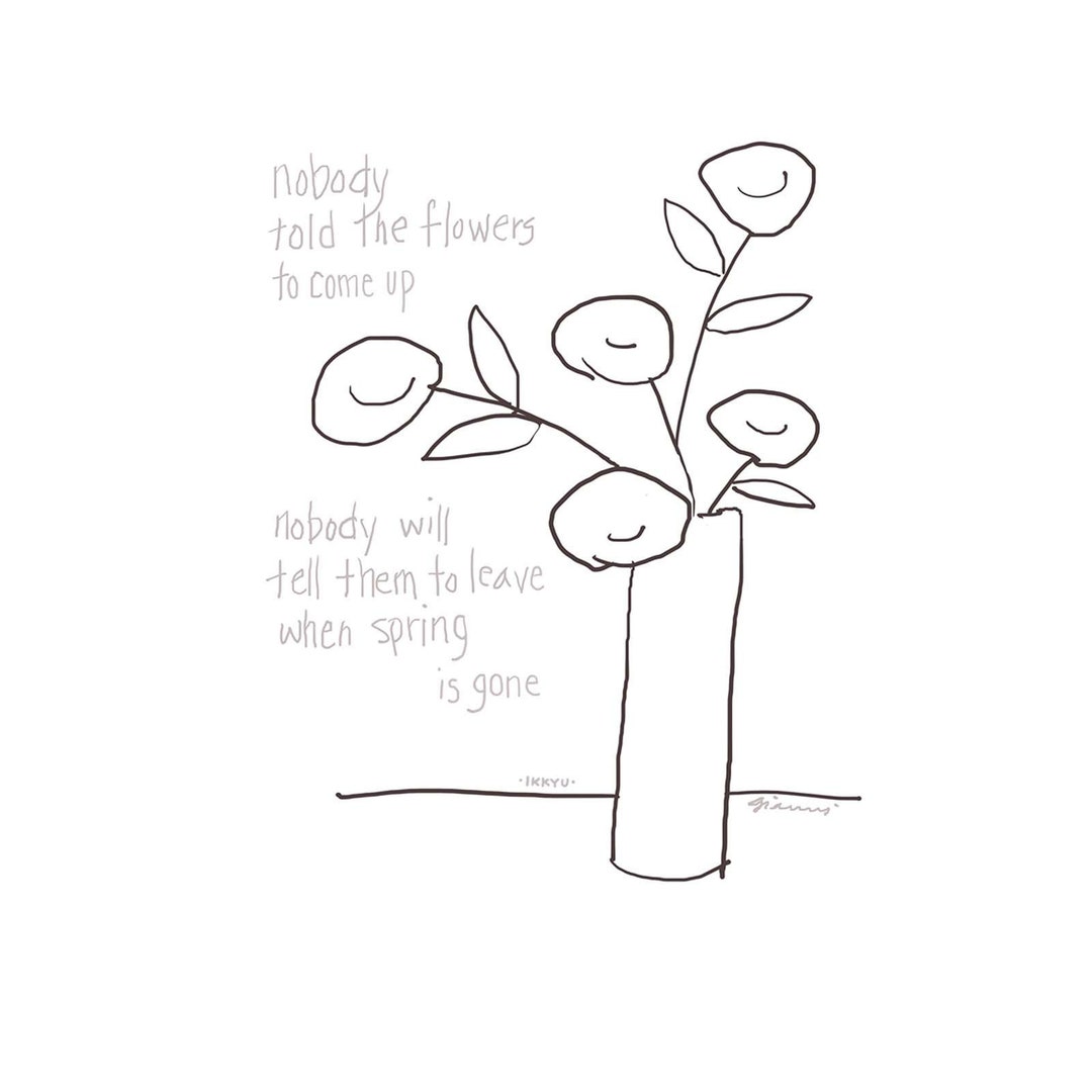 Flowers Line Drawing , Minimalist Art, Flowers, Bouquet, Sympathy Poem ...