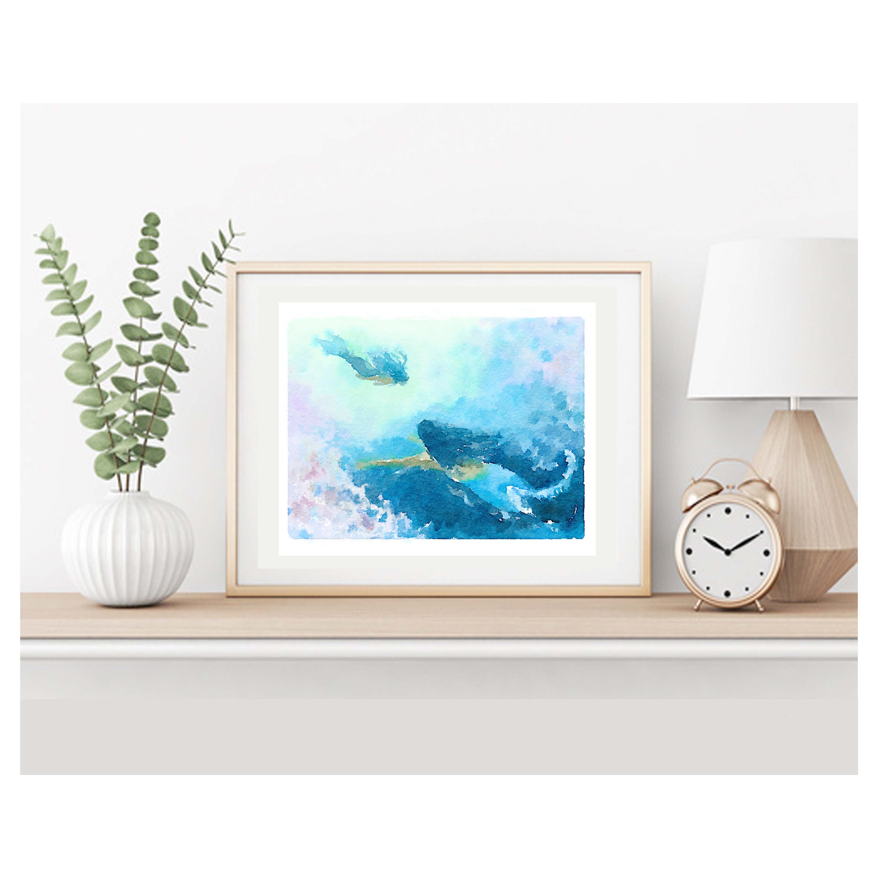 Printable Mermaid Art , Printable Beach House Art, Watercolor Mermaids ...