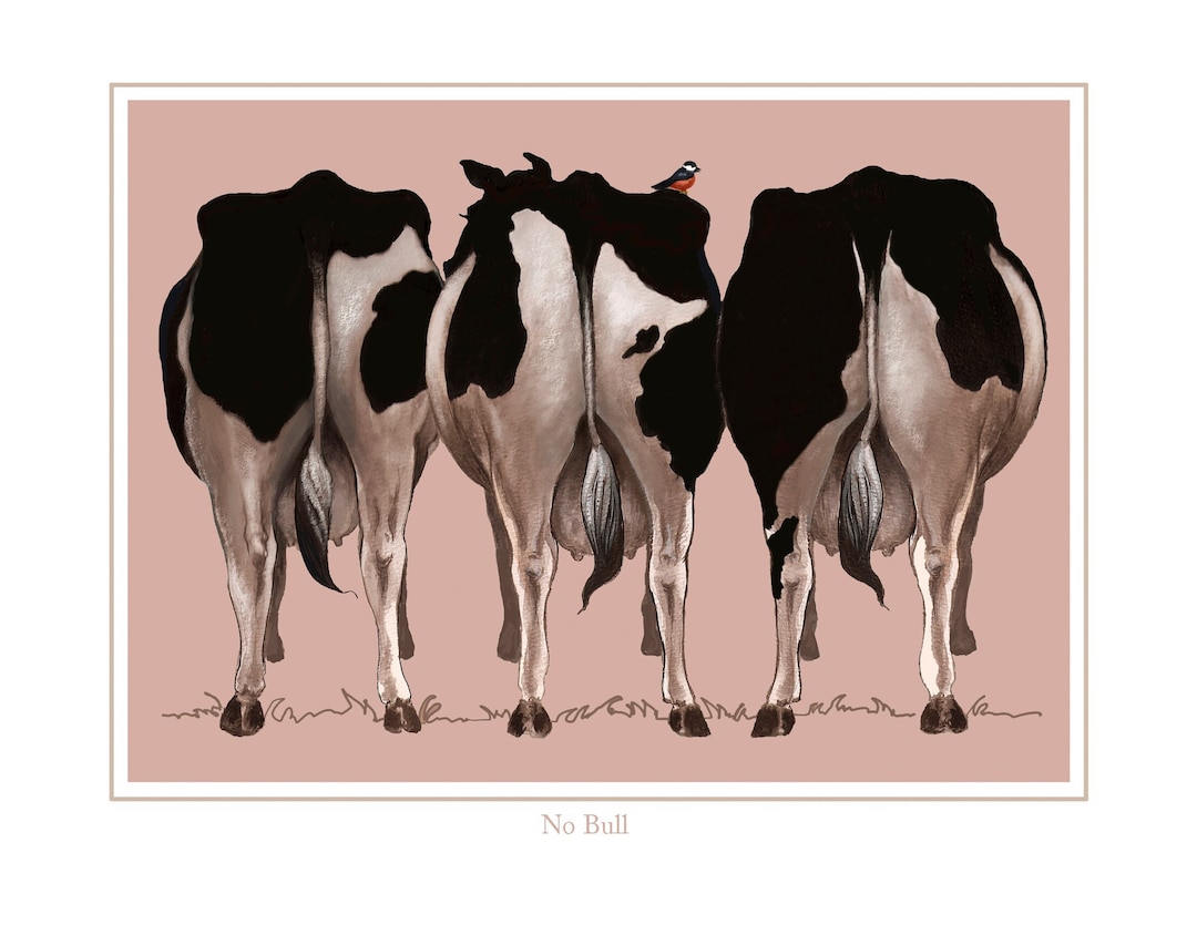 Three Fat Cows , Cow Rear Ends, Kitchen Wall Art, Country Kitchen Art ...