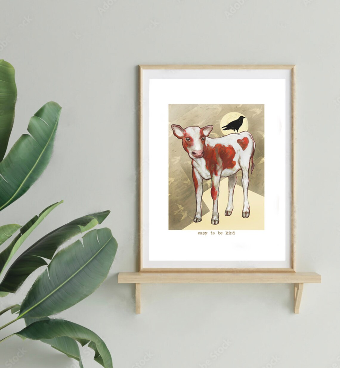 Baby Cow and Crow, Calf and Crow, Cow With Bird, Red Calf, Animals ...